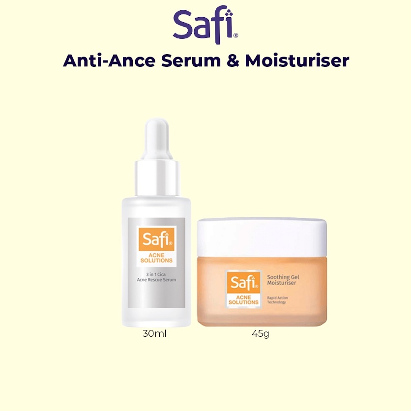 SAFI Acne Solution CICA Serum + Soothing Gel Moistutiser | Anti-Acne ...