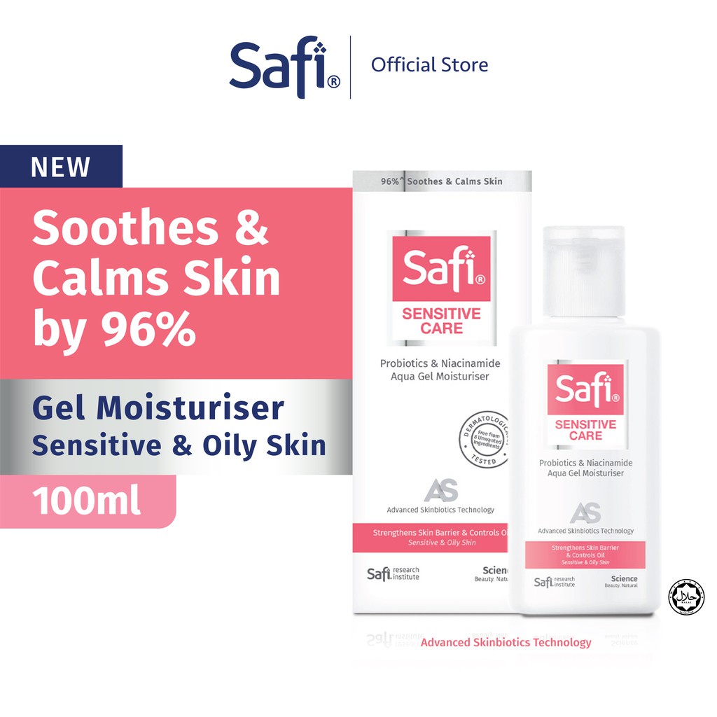 SAFI Sensitive Care Probiotics & Niacinamide Aqua Gel Moisturiser 100ml ...