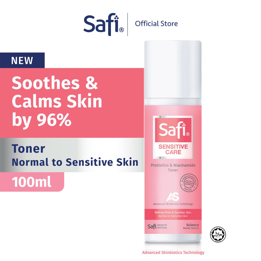 SAFI Sensitive Care Probiotics & Niacinamide Toner 100ml | Organic Aloe ...