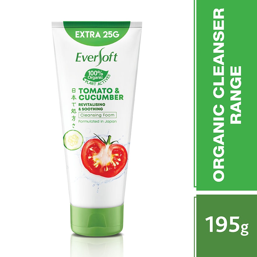 EVERSOFT Tomato Cleanser Foam 195g (Extra 25g) Renewal & Regeneration ...