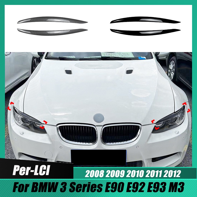 Front Headlight Eyebrows Eye Lids Cover Trim Eyelids Sticker For BMW 3 ...