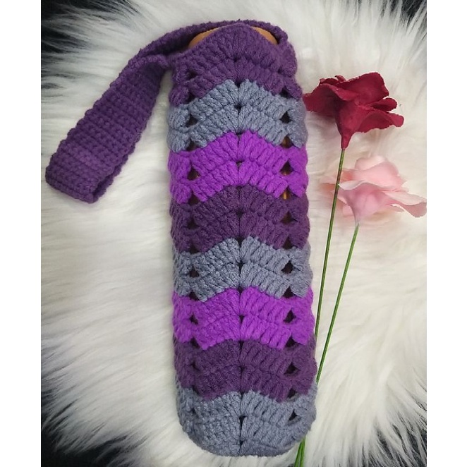 Sarung Botol Air Kait | Handmade Crochet Water Bottle Holder | Shopee ...