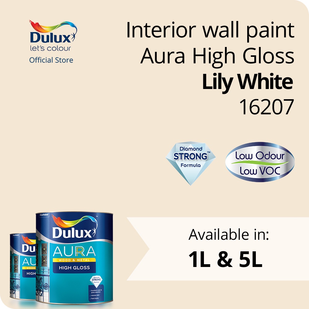 Dulux Stellar High Gloss Interior & Exterior Enamel Paint - Lily White ...