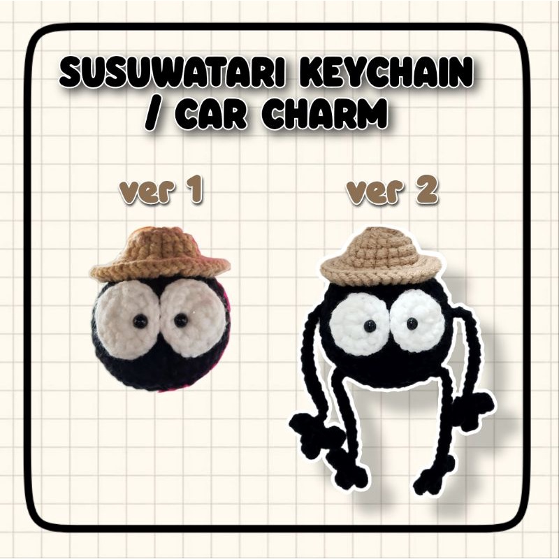Susuwatari Soot Sprites Totoro Studio Ghibli Amigurumi Crochet Keychain ...