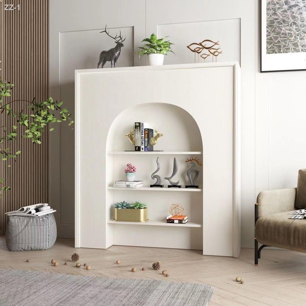 White 3-Tier Bookshelf Grain Art Surface Ins Style Living Room ...