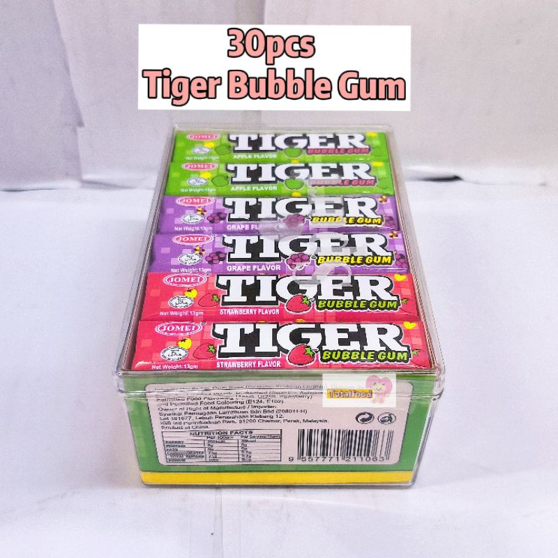 30pcs Jomei Tiger Bubble Gum chewing gum fruits flavour Apple Grape ...