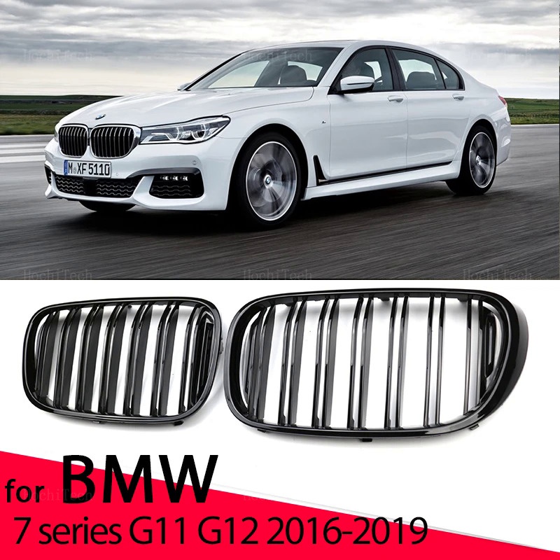 New Look Car Grille Grill Front Kidney Glossy 2 Line Double Slat For ...