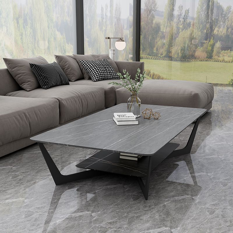 Stone Plate Coffee Table Simple Modern Light Luxury Living Room Home ...