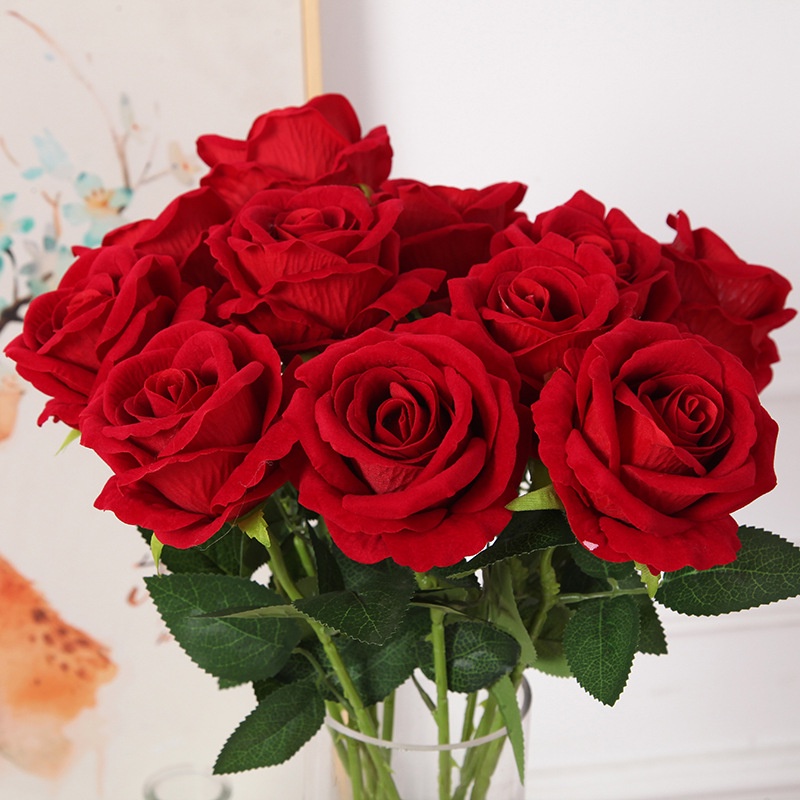 High Quality Velvet Rose&Cloth Rose Fake Rose Fake Flowers Artificial ...