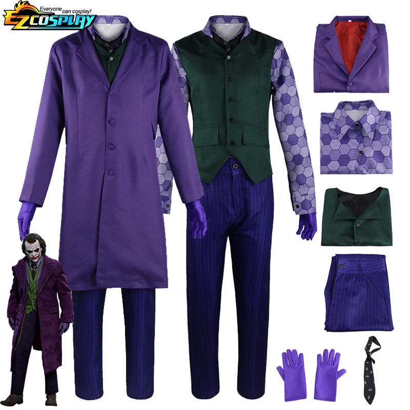 Joker Costume Cosplay Heath Ledger The Dark Knight Joker Costume Purple ...