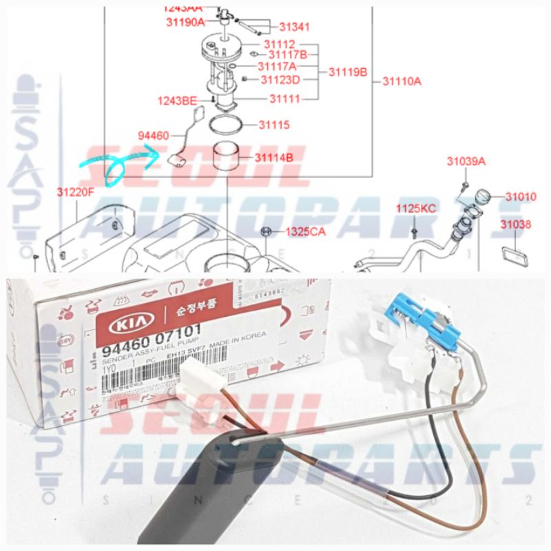 GAUGE PUMP fuel tank = Kia Picanto SA & TA (2002-2016) / Naza Suria ...