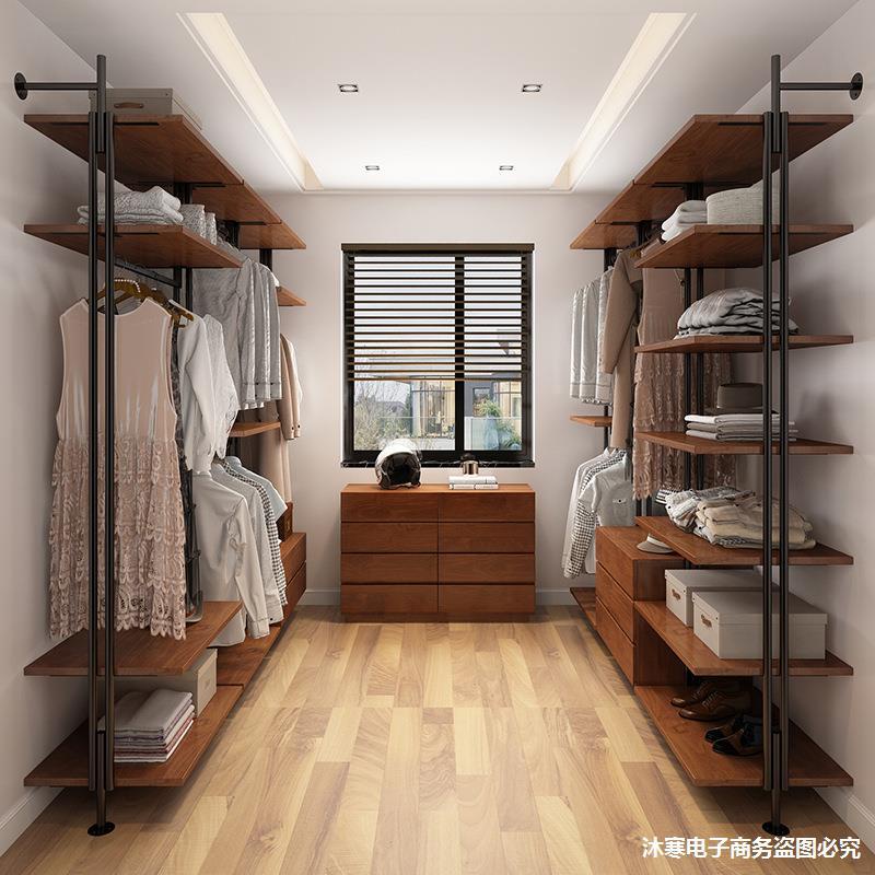 HY@ Walk-in Cloakroom Shelf Assembly Floor Bedroom Wall-Mounted Hanger ...