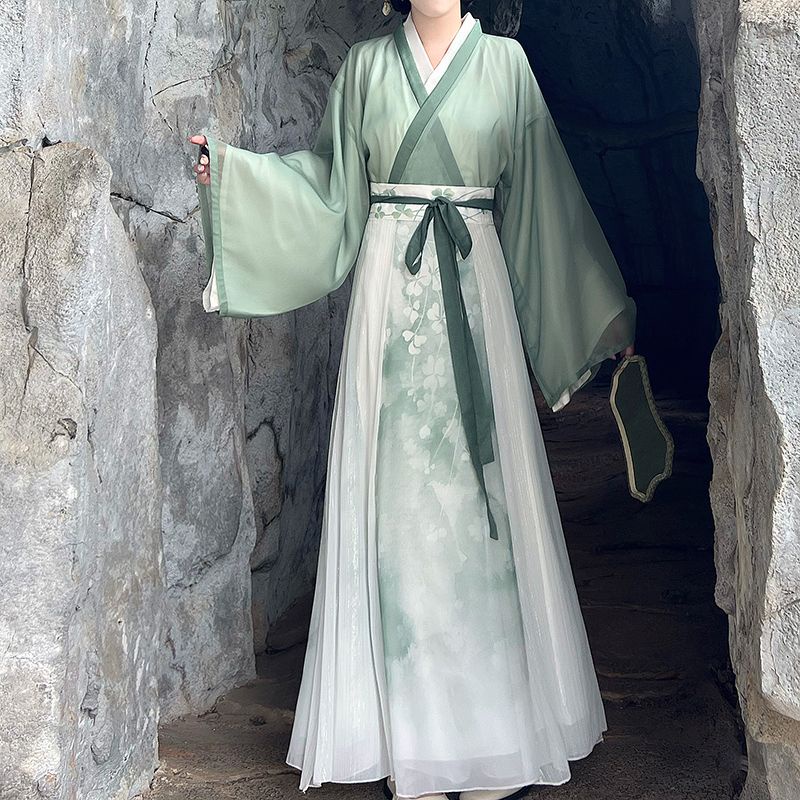 Chinese Style Hanfu Skirt Suit l Wei Jin Style Hanfu Female Cool Cross ...