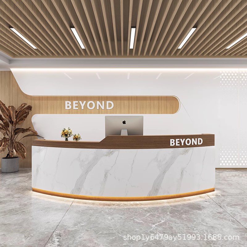 HY@ Simple Modern Front Desk Custom Imitation Marble Stone Plate ...