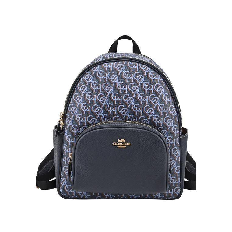 Coach Court Backpack With Signature Monogram Print - Navy | Shopee Malaysia