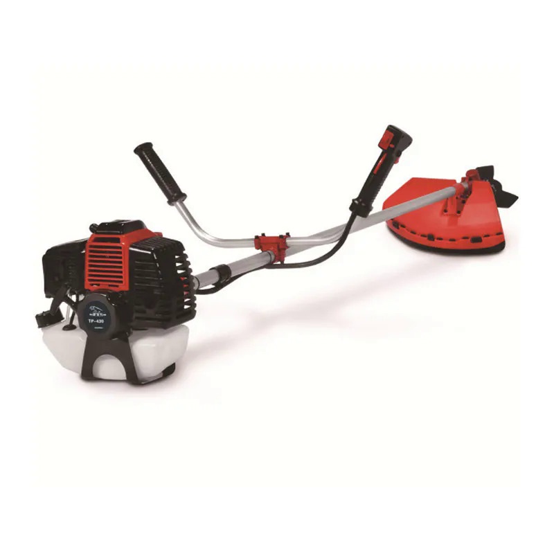 Two-stroke side-mounted lawn mower brush cutter harvesting rice shrubs ...