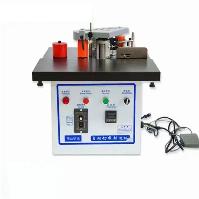 Mini manual wood pvc edge banding machine with cutting pvc edge banding ...