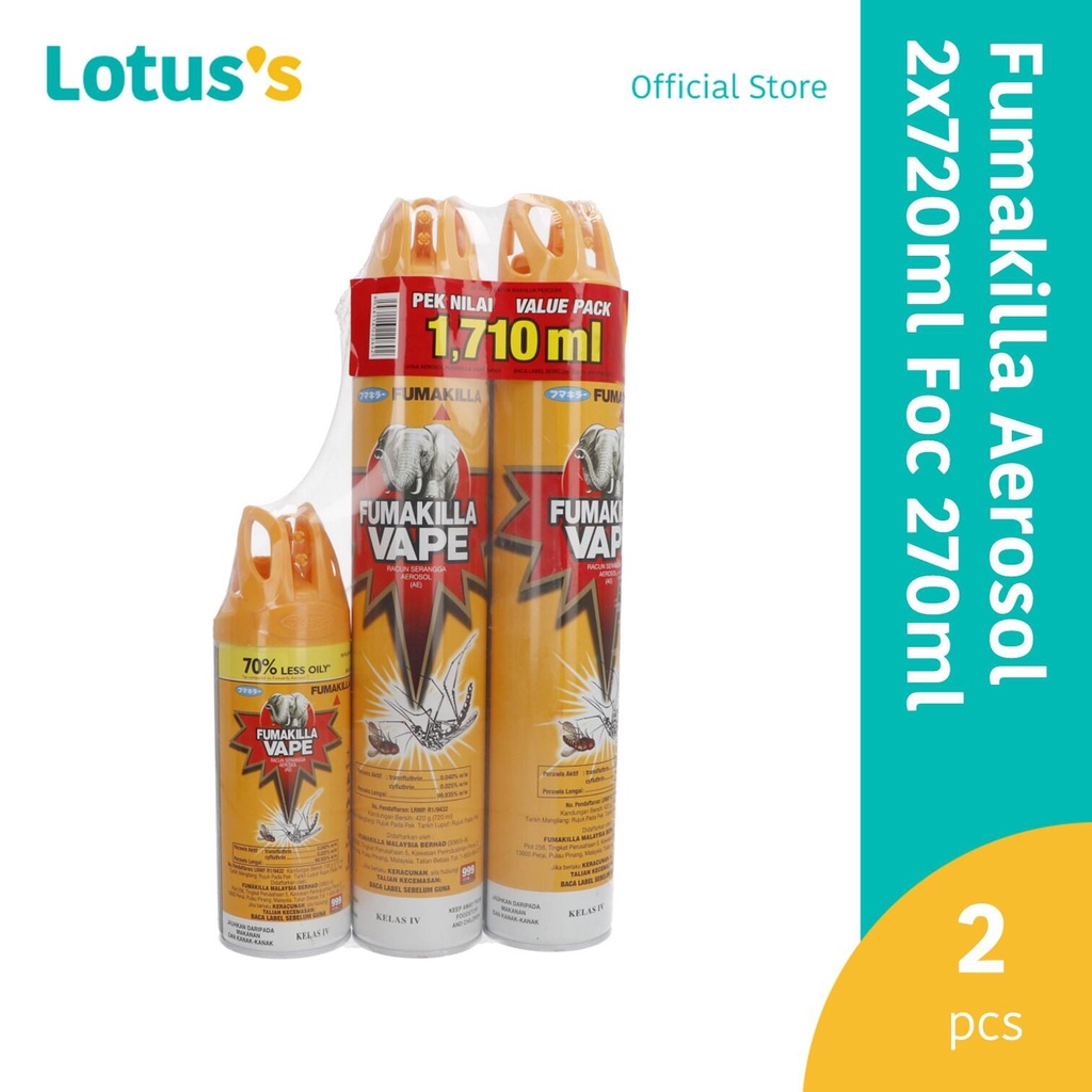 Fumakilla Aerosol (2 x 720ml) [Free 270ml] | Shopee Malaysia