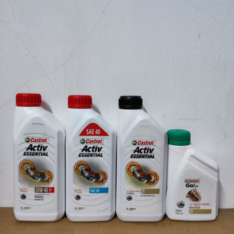 CASTROL SAE40/CASTROL GO 4T 20W-40/CASTROL ACTIV ESSENTIAL 100% ...