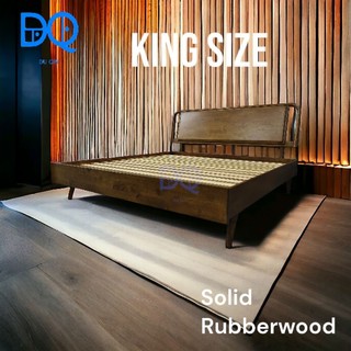 Du Qin Solid Wood King Size Bedframe Bed Frame Katil King Kayu Solid ...