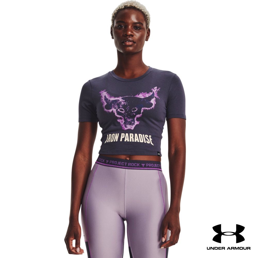 Under Armour UA Women's Project Rock Disrupt Bull Short Sleeve | Shopee ...