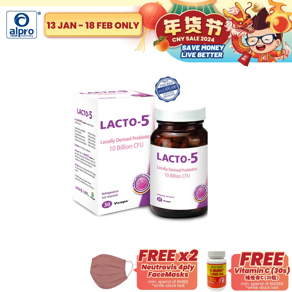 THC Lacto-5 Locally Derived Probiotics 500mg 30s | Shopee Malaysia