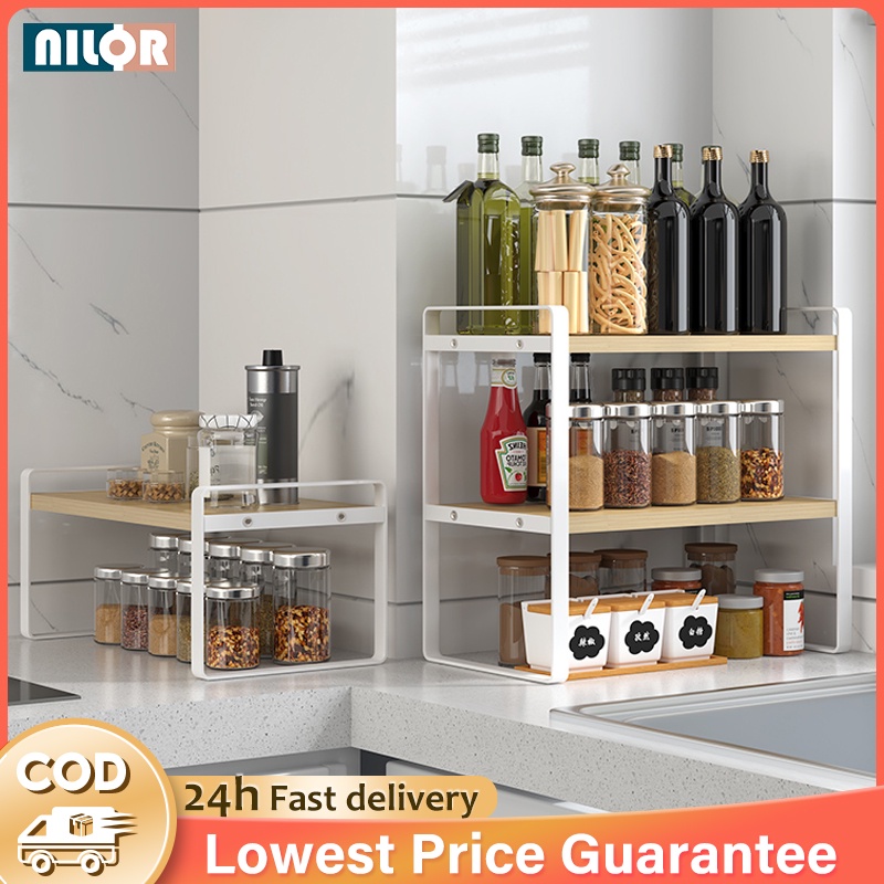 Kitchen Seasoning Rack Countertop Condiment Rack Kitchen Spice Rack ...