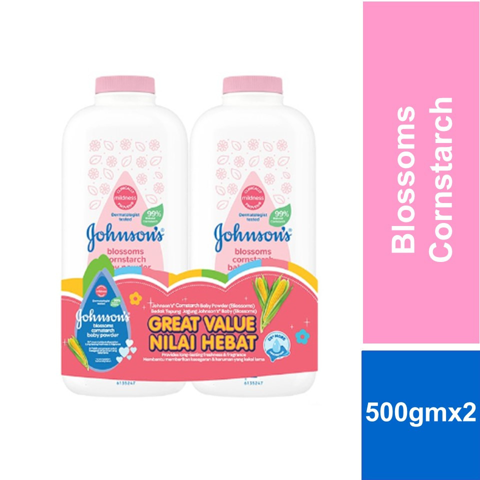 [Bundle of 2] Johnson's Baby Blossoms Cornstarch Powder 500g | Shopee ...