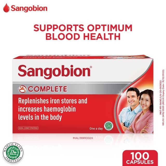 Sangobion Complete Iron Supplement with Folic Acid (100 Caps) | Shopee ...