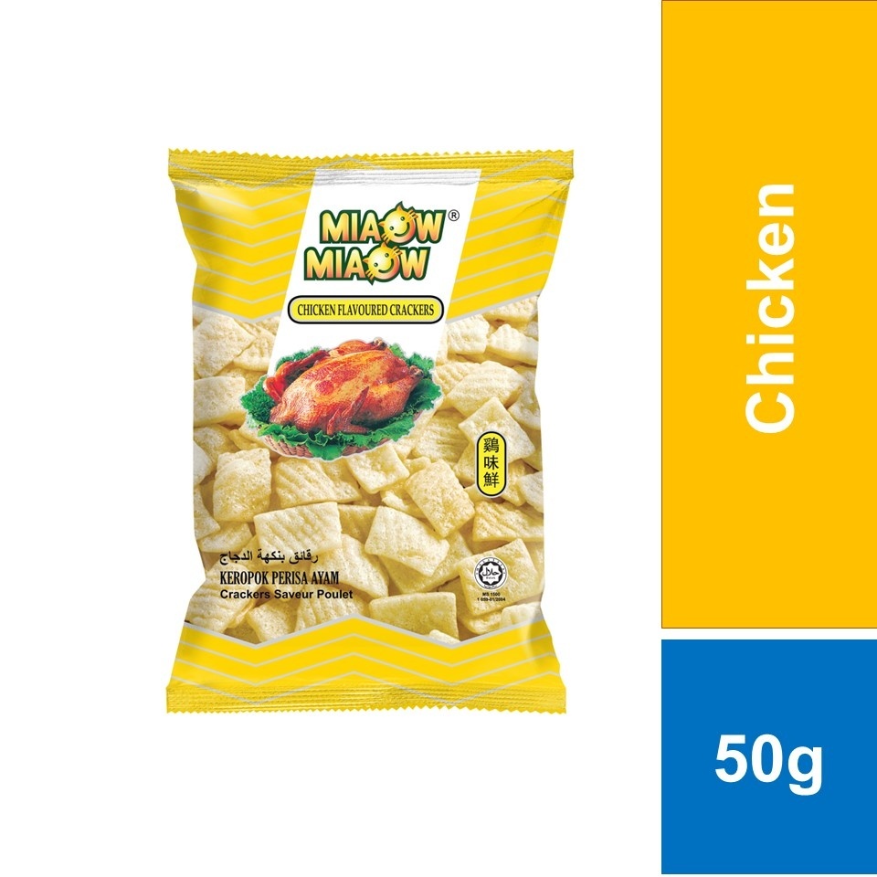 Miaow Miaow Chicken Flavoured Crackers 50g | Shopee Malaysia