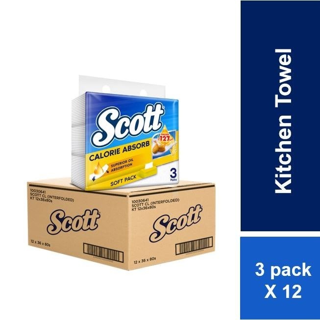Scott Calorie Absorb Soft-Pack Kitchen Towel (3 packs x 12) | Shopee ...