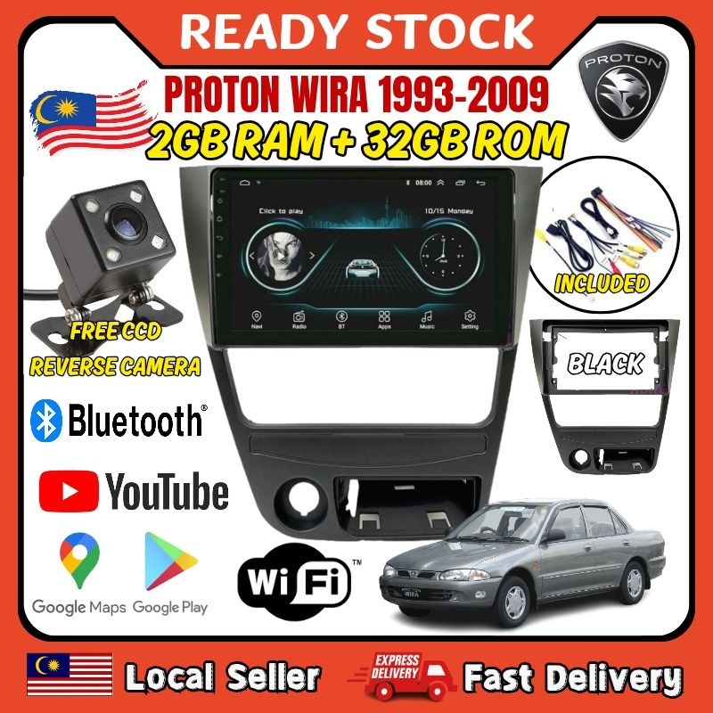 (Free Reverse Camera)1 Set Proton Wira 1993-2009 Android Player IPS ...