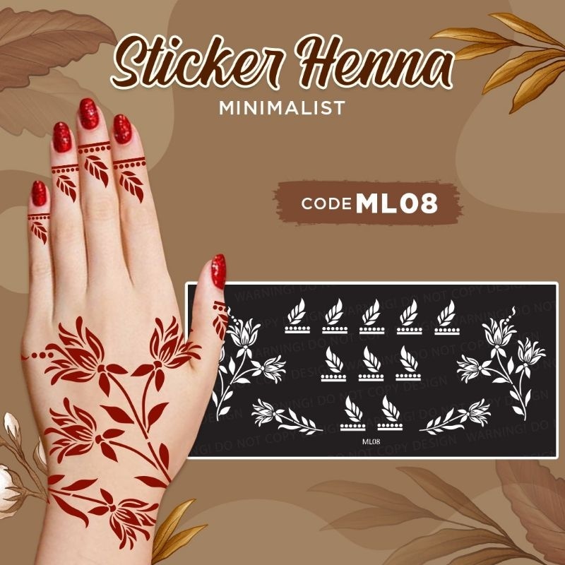 STICKER INAI MINIMALIS NEW DESIGN 2024 FREE INAI TUBE | Shopee Malaysia