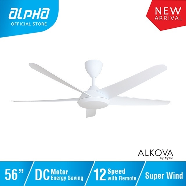 ALPHA Alkova RACER DC Motor Ceiling Fan with 5 Blades 12 Speed Remote ...
