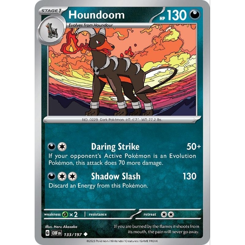 [No.229 / Houndoom ] Pokemon card Obsidian Flames (*not genuine product ...