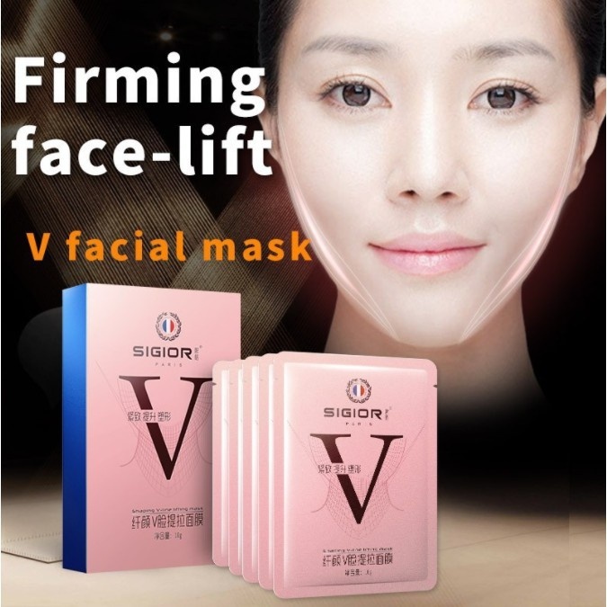 V Shape Face Mask Dagu Hanging Ear Bandage Lifting Firming Dolly V 5pcs ...
