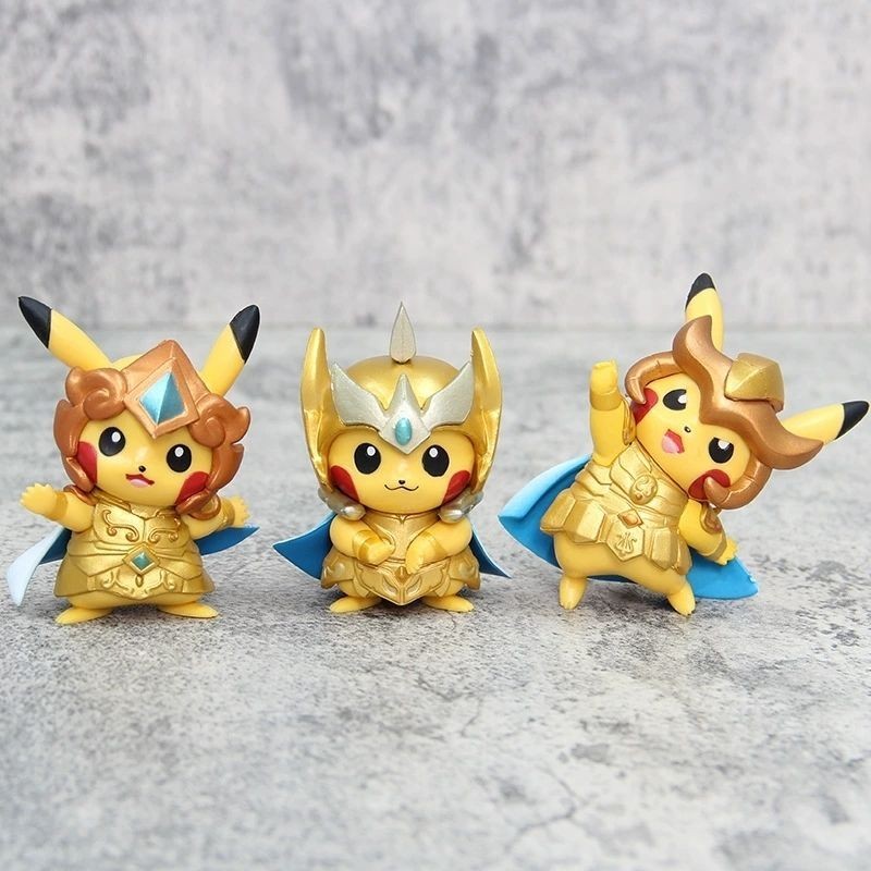 Pokemon Pikachu cos Gold Saint Seiya Model Figure Scorpio Aries Leo ...