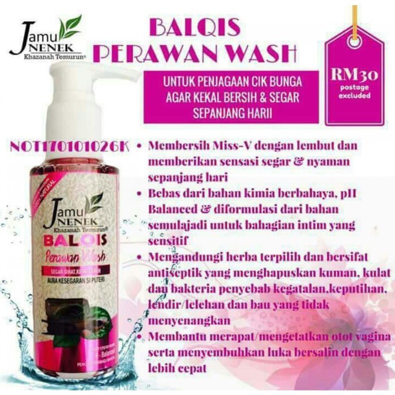 🍀JAMU NENEK WASH BALQIS Perawan Wash (100ml) | Shopee Malaysia