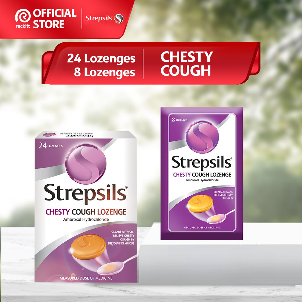 Strepsils Sore Throat Relief Lozenges 8s /24s - Chesty Cough | Shopee ...