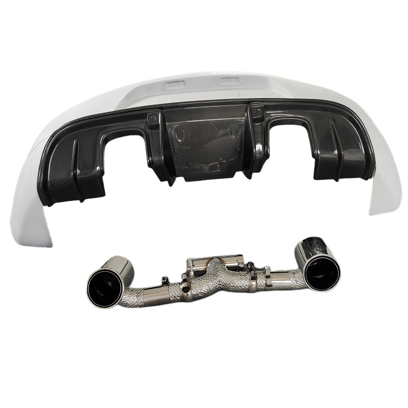 High quality genuine carbon fiber A style rear bumper exhaust for the ...