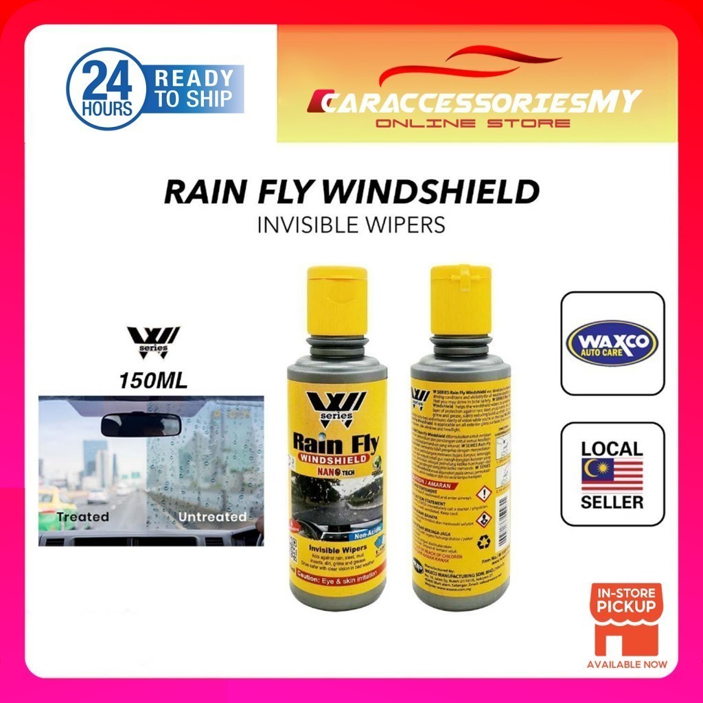 Waxco W SERIES rain fly windshield rain act water repellent invisible ...