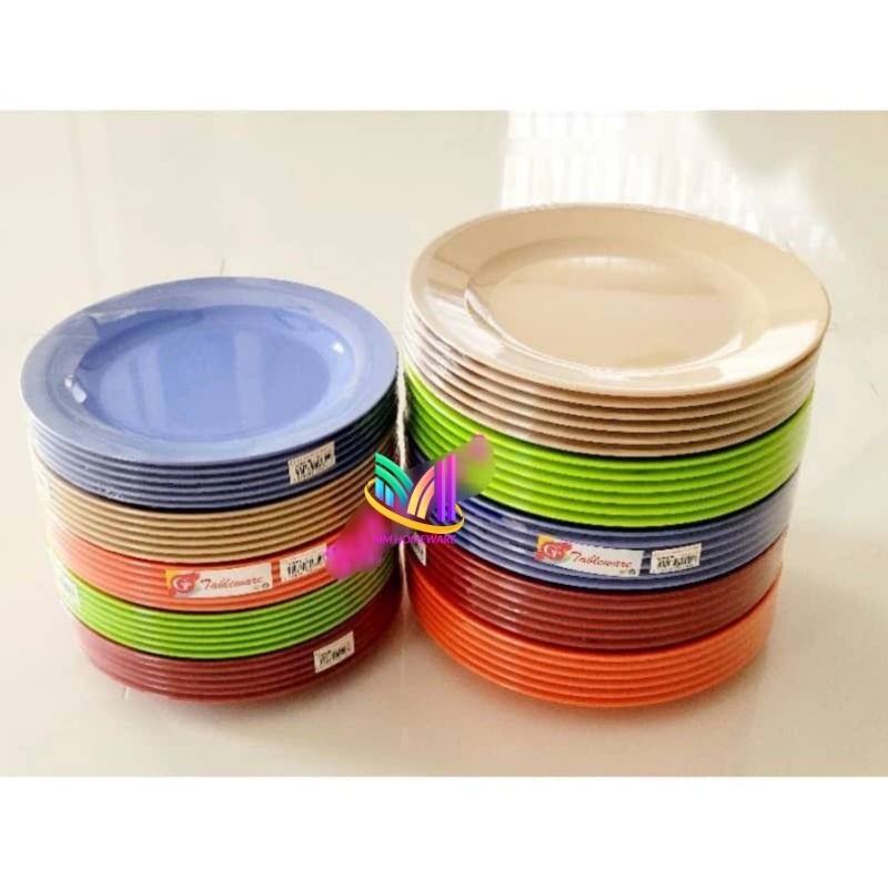 8" / 9" /10" Gware Plastic Round Shallow Rim Plate / Pinggan Cetek ...