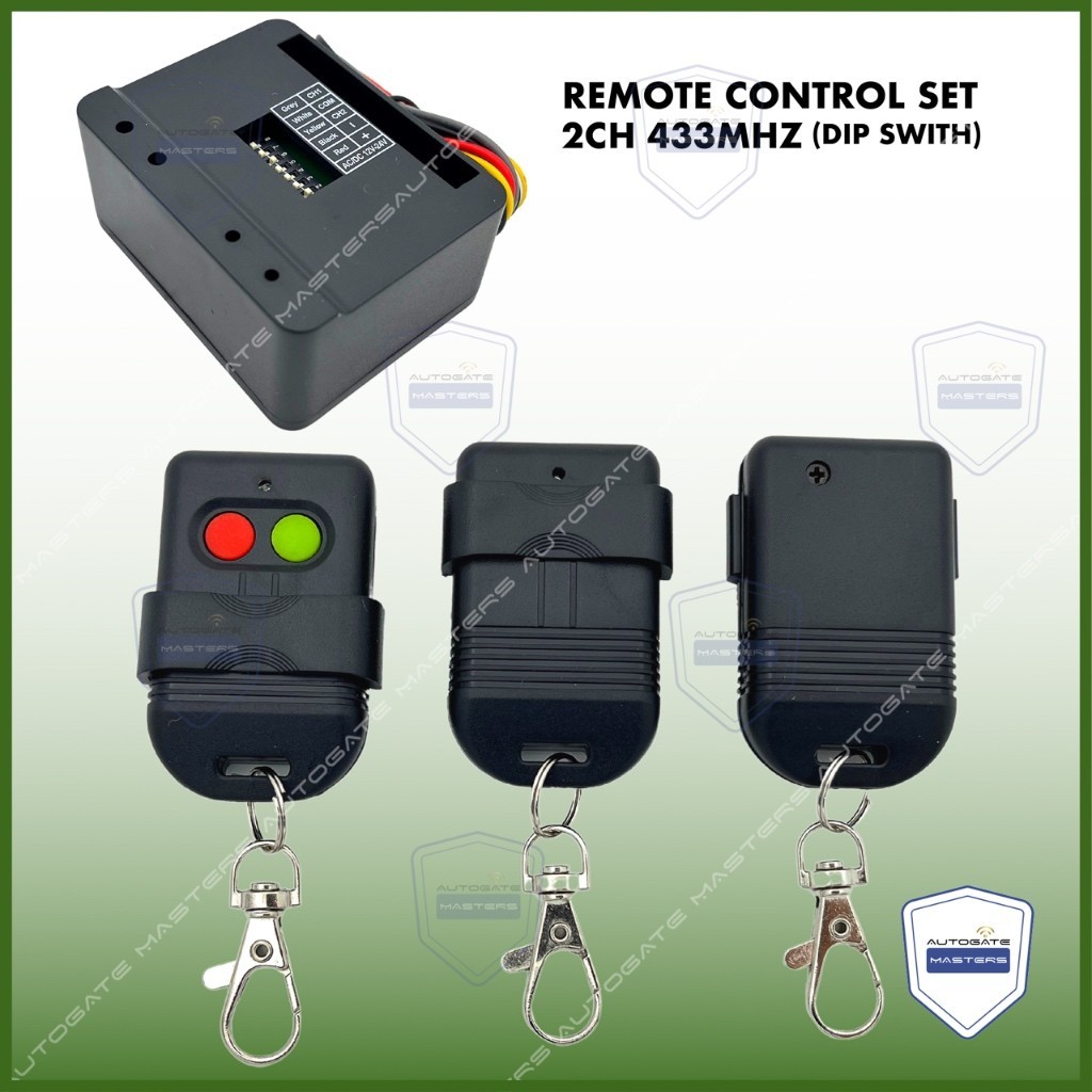 433MHZ 2CH AUTOGATE REMOTE CONTROL SET / 1 receiver & 3 remote control ...