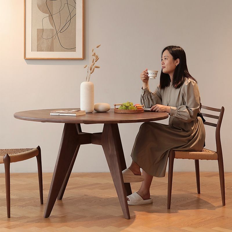 North American Ash round Log Dining Table Nordic Solid Wood Small ...