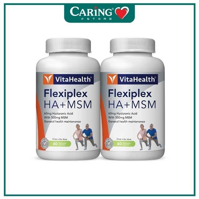 CARING VITA FLEXIPLEX HYALURONIC ACID 60MG + MSM 500MG (60S × 2 ...