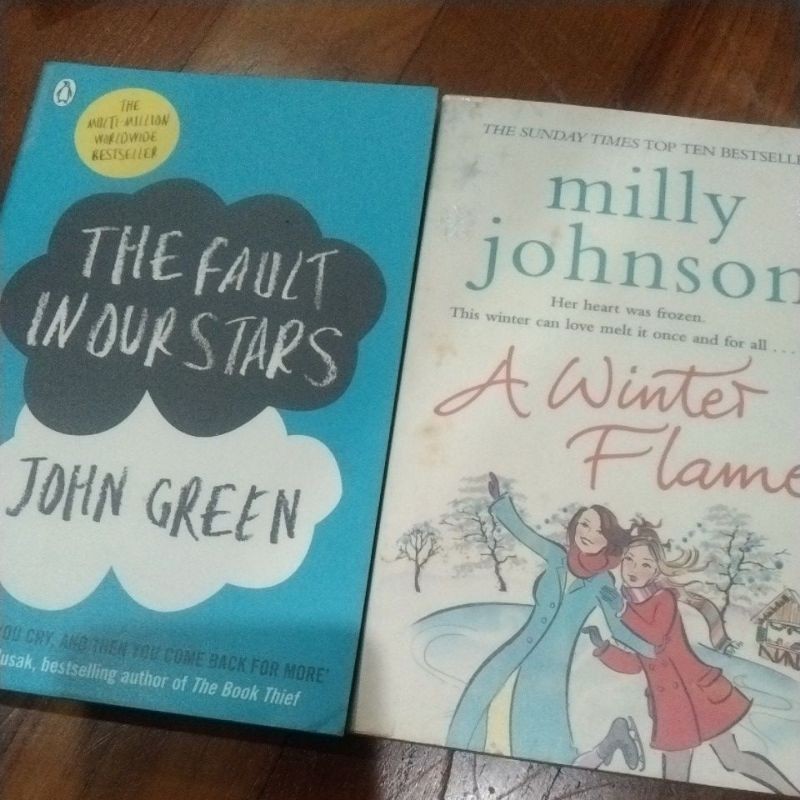 Pre-loved book - The fault in our stars (John Green), A winter flame ...