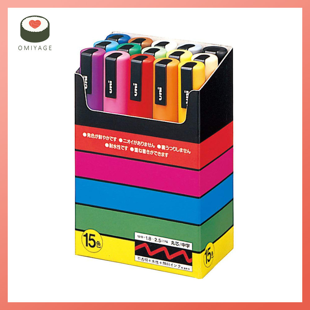 Uni-Ball POSCA Marker/Sign Pen Medium Font 15 Color Set PC-5M 15C st501 ...