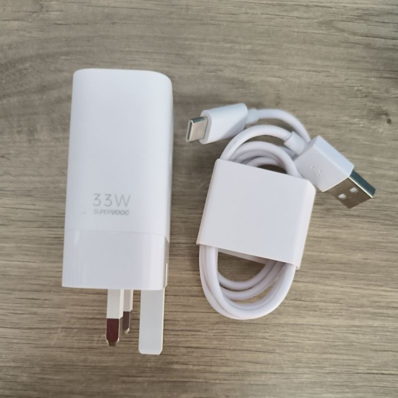 💯 Original OPPO 33W Charger Adapter & Type C Cable (no box) | Shopee ...