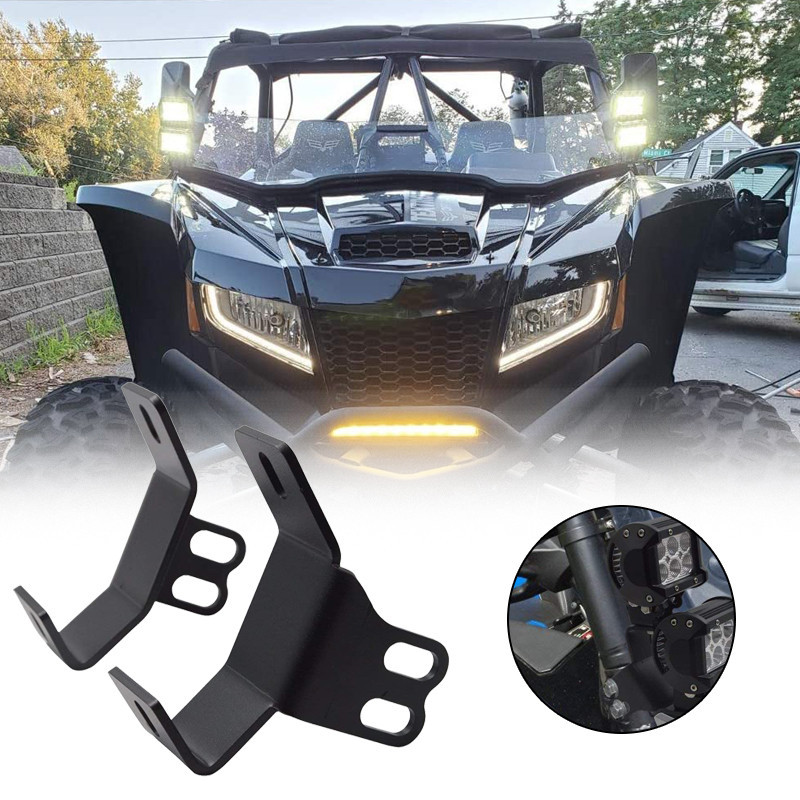 Car A-Pillar Dual Lights Led Light Bar Mounting Brackets Compatible ...