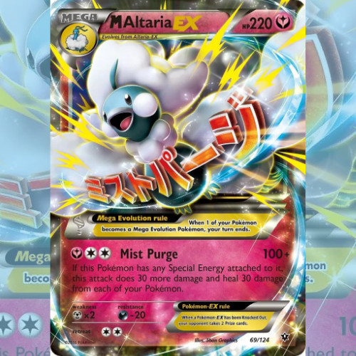 Mega ex M Altaria EX #069 tcg ptcg pokemon card free top loader and ...